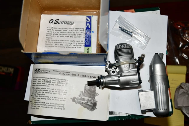 OS MAX 40 LA R/C Engine with Muffler Aircraft Engine 40LA New In Box ...