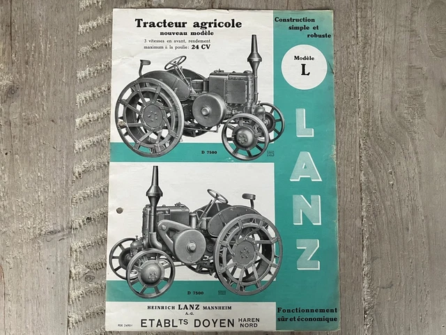 ORIGINAL PROSPEKT LANZ Bulldog D 7500 Traktor tracteur brochure tractor EUR 100,00 - PicClick DE