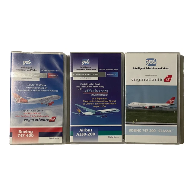 3 X AVIATION VHS Videos - Airbus A330-200 / Boeing 747-400 / Boeing 747 ...