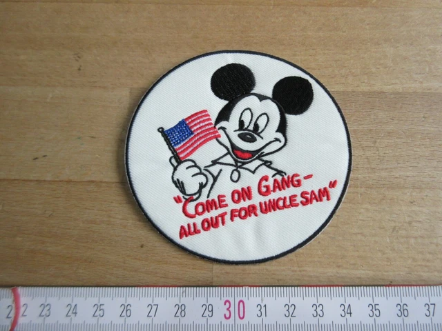 US ARMY PATCH Mickey Mouse come On Speed all Out For Uncle Sam Navy ...