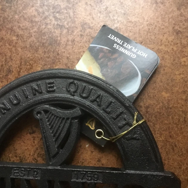 GUINNESS CAST IRON Hot Plate Trivet Official Product Four Metal Feet ...
