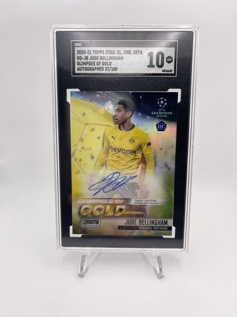JUDE BELLINGHAM 2020-21 Topps Stadium Rookie RC auto scorci oro/100 SGC ...