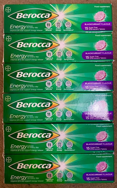 BEROCCA 15 BLACKCURRANT Effervescent Tablets x6 Items 05/2024 RRP £29.94 £19.69 - PicClick UK
