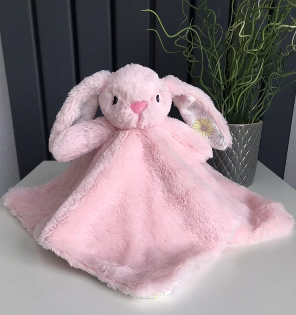 MRPHOME PINK FLORAL Bunny Rabbit Baby Comforter Comfort Blanket Blankie ...