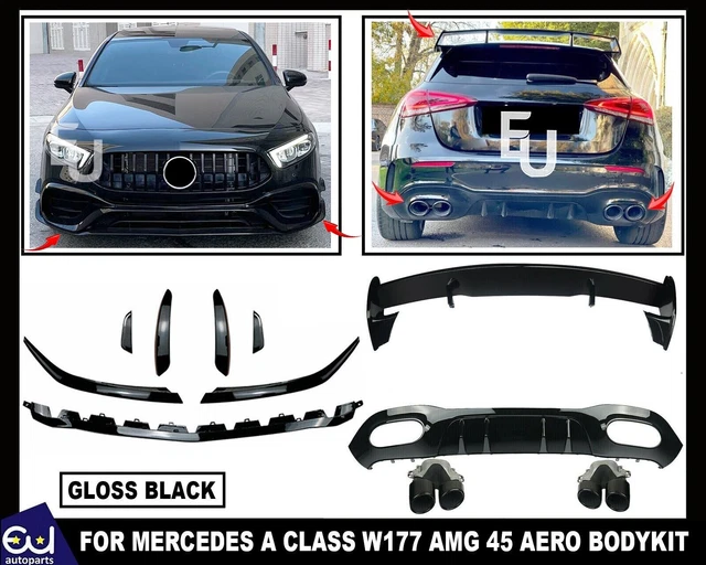 FOR MERCEDES A Class W177 45 Packge Aero Bodykit Body Kit Front Canard ...