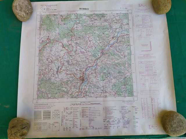 CARTA D'ITALIA BOBBIO Cartina Mappa ISTITUTO GEOGRAFICO MILITARE 1: ...