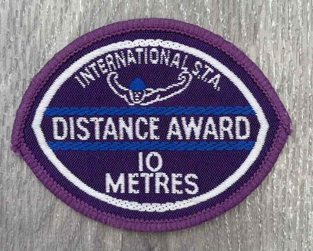 10 METRES 10M Vintage Retro Distance Award Badge UK STA Swimming Swim ...