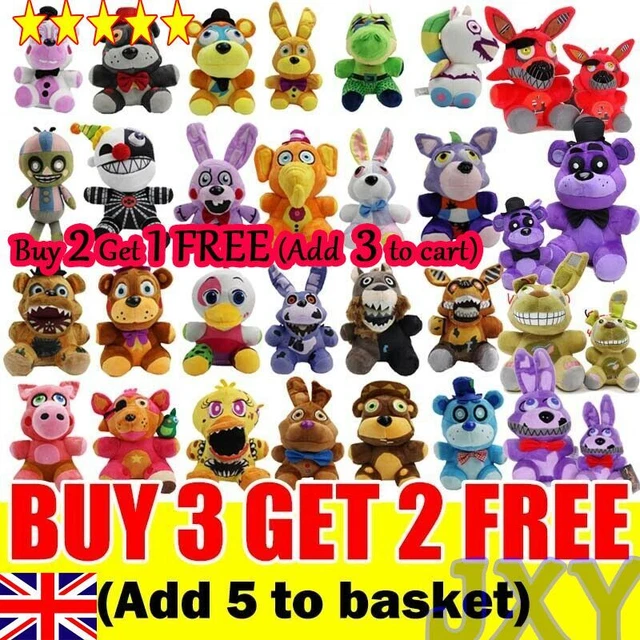 FNAF TEDDIES FIVE Nights at Freddy's Plush Doll Toy Bear Foxy Sundrop ...
