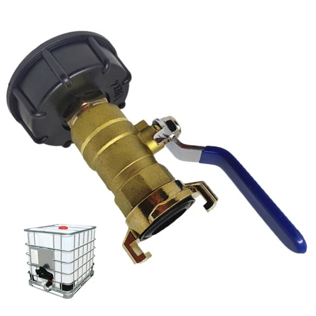 QUICK AND EASY IBC Tank Extension Spout Valve Brass Quick Coupling 34in ...