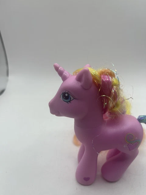 MY LITTLE PONY MLP G3 Long Hair Rarity Pink Unicorn Glitter 2006 With ...