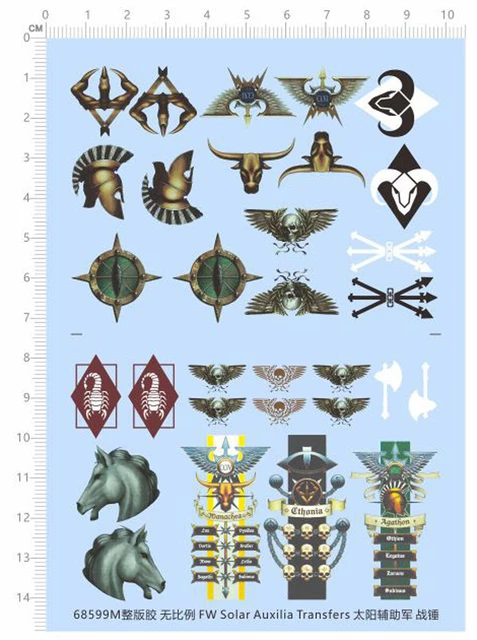 WARHAMMER 40K IMPERIALIS Solar Auxilia Legions Symbols Flags Water ...