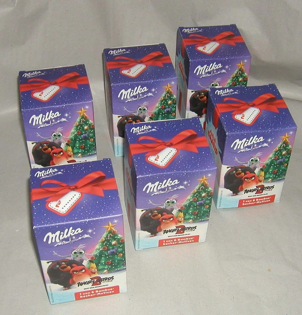 6 MILKA SAMMELBECHER Bambus Angry Birds unbenutzt OVP Werbung Sammler ...