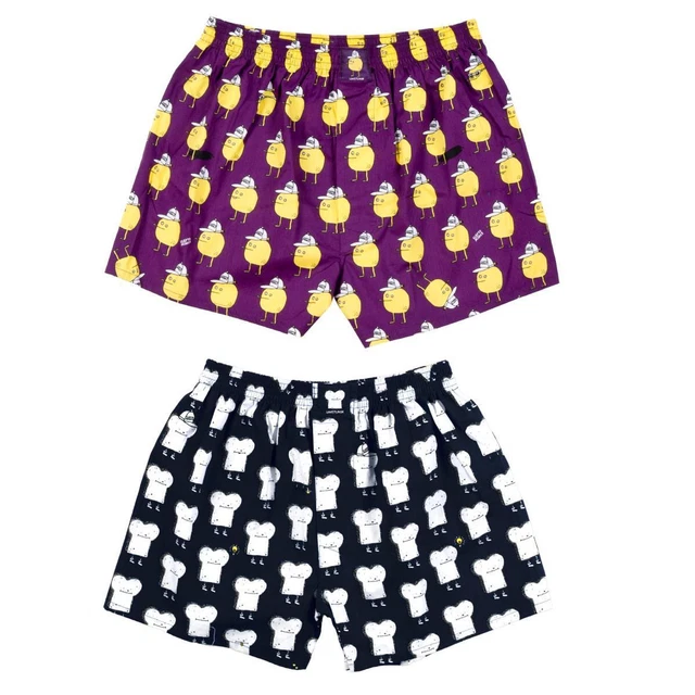 LOUSY LIVIN BOXER 2 Paquet Toast&zitrone Violet/Noir Slip sous ...