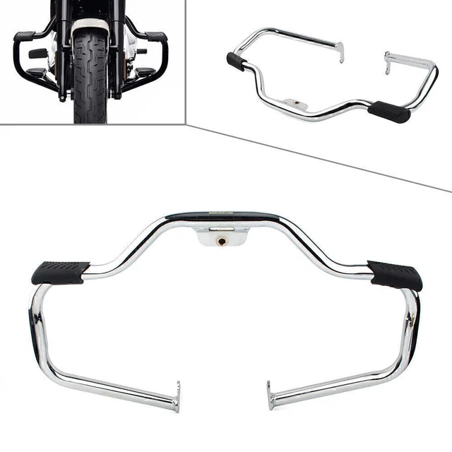 MUSTACHE SAFETY STEEL Engine Guard Highway Crash Bar Fit Harley Softail ...