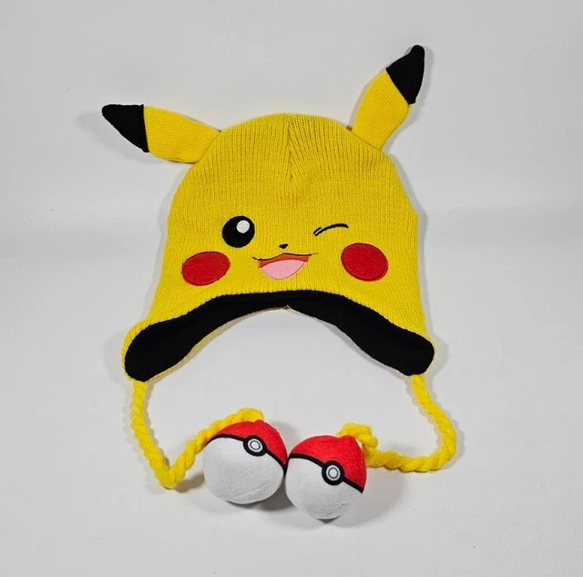 POKÉMON PIKACHU BEANIE Hat With Ears And Poke balls Tassels Bioworld £ ...
