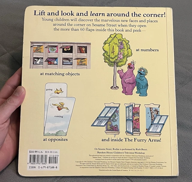 ELMO'S LIFT-AND-PEEK AROUND the Corner Book 1996 Vintage Sesame Street ...