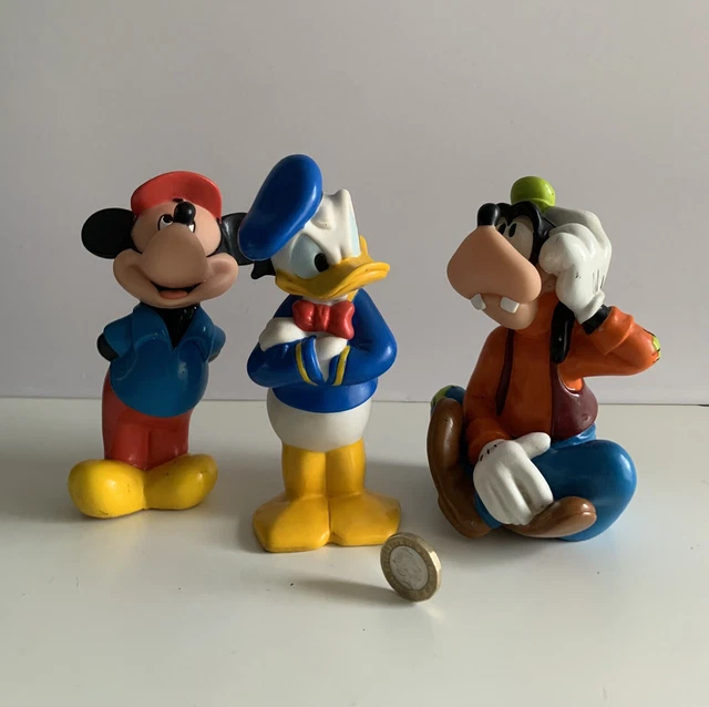 VINTAGE WALT DISNEY Mickey Mouse Squeaky Toys 5.5" Donald Duck Etc X 3 ...