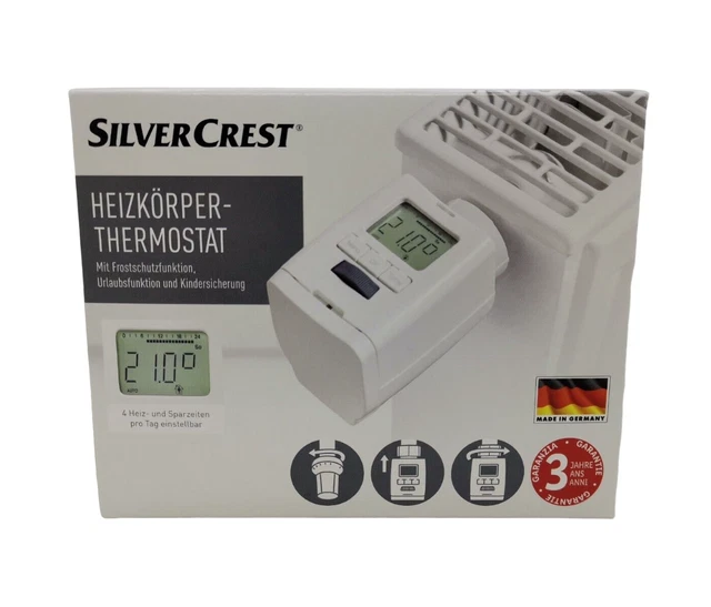 SILVERCREST THERMOSTAT PROGRAMMIERBAR Heizkörper geräuscharm Neu OVP ...