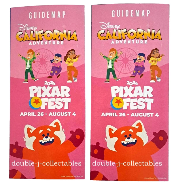 DISNEY CALIFORNIA ADVENTURE DCA Guide Map 2024 Pixar Fest £2.29 ...