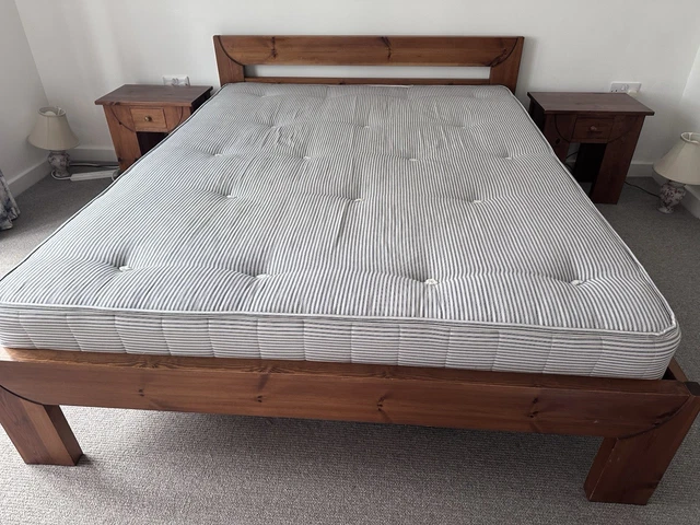 SLEIGH KING SIZE Wooden Bed Frame and Mattress £208.70 - PicClick UK