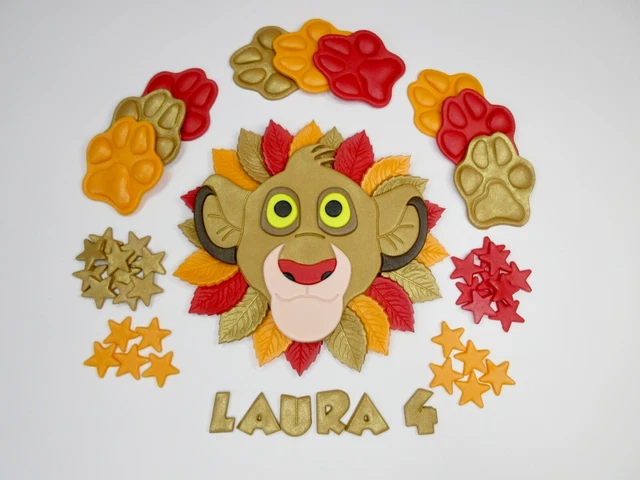 LARGE SIMBA LION King Edible Cake Topper. Fondant Simba Lion King Cake ...