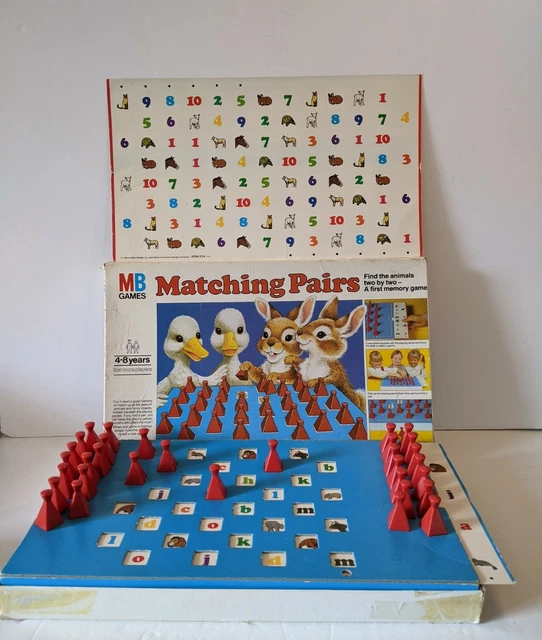 VINTAGE 1981 MATCHING Pairs Board Game MB Games 100% Complete £29.99 ...