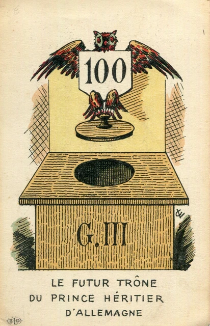 FUTUR TRÔNE DU prince héritier d'Allemagne Aigle 100 G III Illustré ...