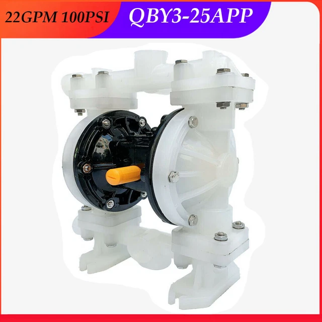 QBY3-25APP AIR-OPERATED DOUBLE Diaphragm Pump 1"Inlet/Outlet Strong Acids&Bases EUR 187,33 ...