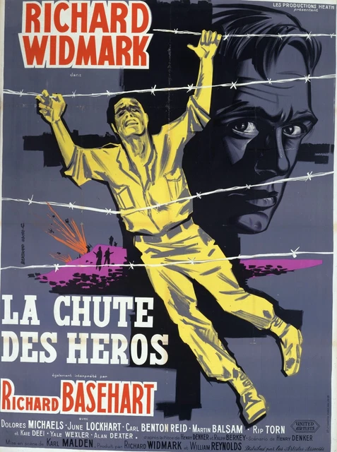 LA CHUTE DES HEROS, RICHARD WIDMARK, repro affiche cinéma VINTAGE ...
