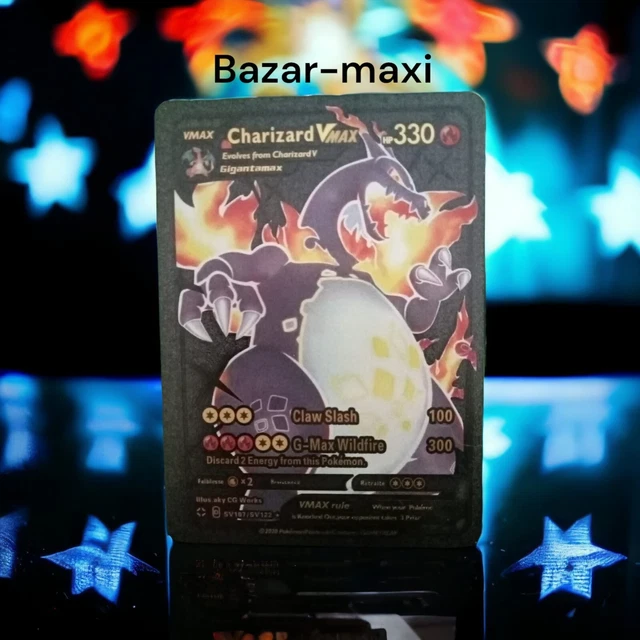 CARTA POKEMON CHARIZARD Vmax-Black-Sv107/Sv122-Shiny Rara Gx-Inglese ...