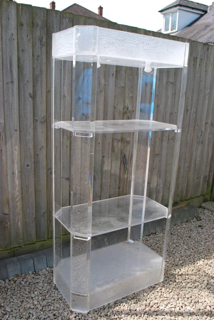 VINTAGE 1970S HOLLYWOOD Regency shop display shelves unit lucite ...