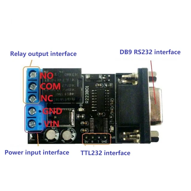 RS232 DELAY RELAY Module 1 Channel Serial Port UART DC12V R223B01 $28.96 - PicClick AU