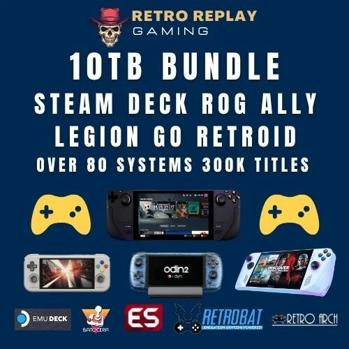 10TB BATOCERA RETROBAT EmuDeck Tools Steam Deck Rog Ally Legion Go ...