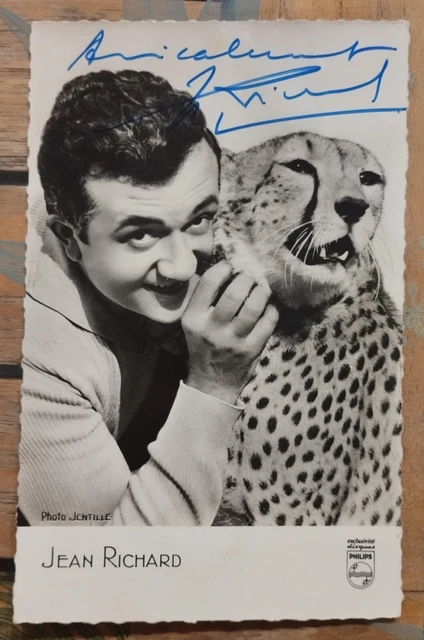 AUTOGRAPHE JEAN RICHARD (1921-2001) Très jolie carte postale ancienne ...