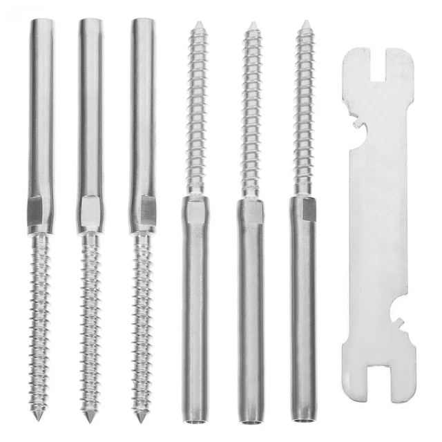 STAINLESS STEEL CABLE Railing Kit with Threaded Rod and Lag Screws $28. ...
