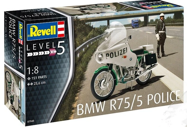 REVELL GERMANY 1/8 BMW R75/5 Police Motorcycle Bike 07940 EUR 42,67 ...
