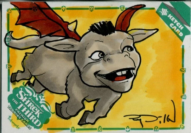 SHREK THE THIRD Hand Drawn Sketch Card By Ray Dillon #012 £49.99 ...