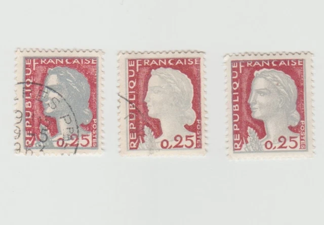 FRANCE 3 TIMBRES Marianne de Decaris YT 1263 Profil double cicatrice ...