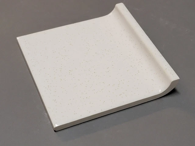 VTG. 1960S TILECREST Ceramic Cove Edge Tile 4 1/4" White Gold Flake ...