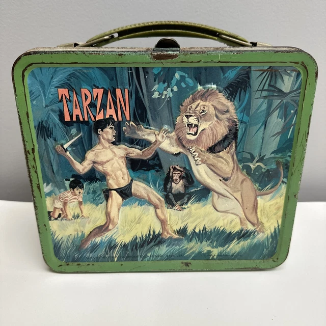 VINTAGE 1966 TARZAN Metal Lunch Box Aladdin Industries - No Thermos £51 ...