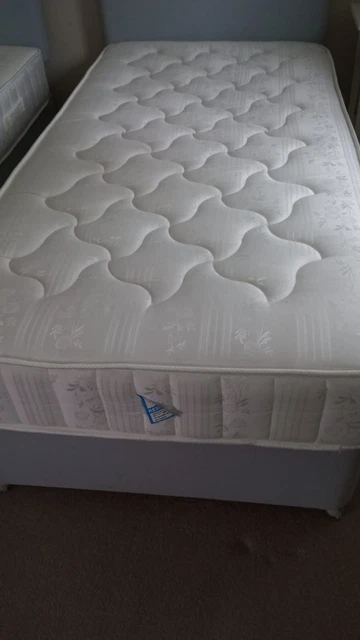 SINGLE BED WITH Grey Soft Headboard and Mattress £21.50 - PicClick UK