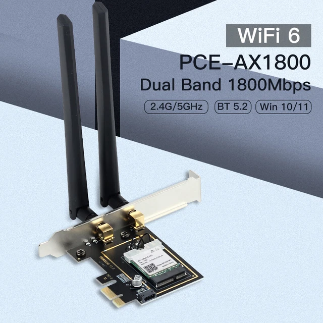 DESKTOP PCIE WIFI 6 Wireless Card 802.11ax Dual Band AX1800 WiFi Bluetooth Card EUR 16,06 ...