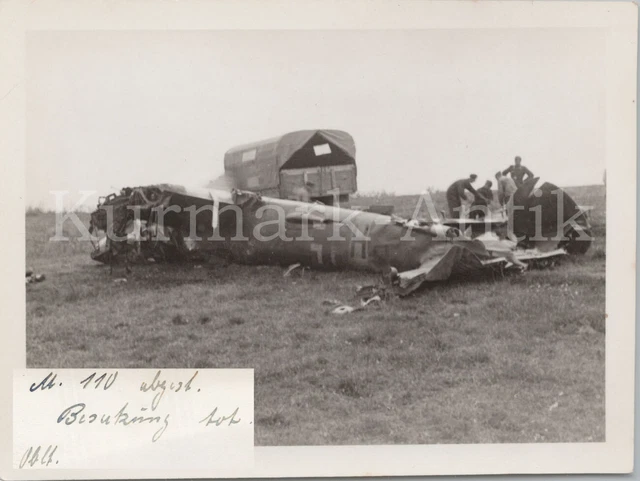 C390 FOTO WEHRMACHT Luftwaffe Flugzeug Me110 crash Vollverlust ! EUR 2 ...