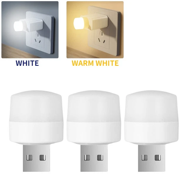 USB READING NIGHT Light Mini LED Night Light USB Plug Lamp Power Case ...