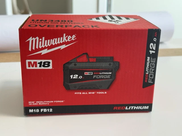 MILWAUKEE M18 FORGE Redlithium Li-on 12Ah Battery Genuine M18FB12 (AU ...