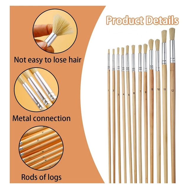 18 PCS WOODEN Stencil Brushes Template Art Paint Brushes Painting ...