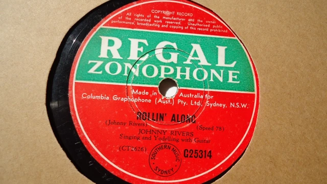 AUSSIE JOHNNY RIVERS Country Vocal 78 Record Grade E "Can a Yodeler Get ...