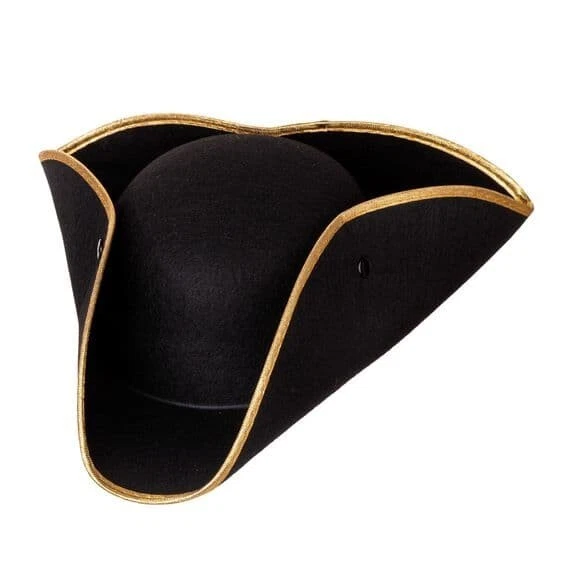 BLACK TRICORN FELT Hat £4.99 - PicClick UK