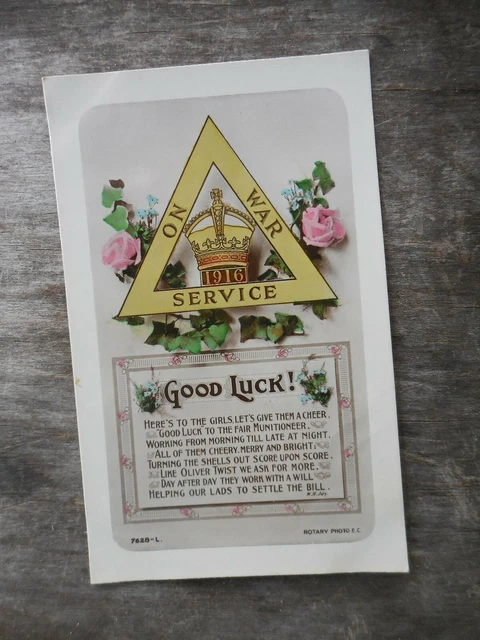WW1 BRITISH GOOD Luck Munitions Girls War Service Postcard 1916 £19.62 ...