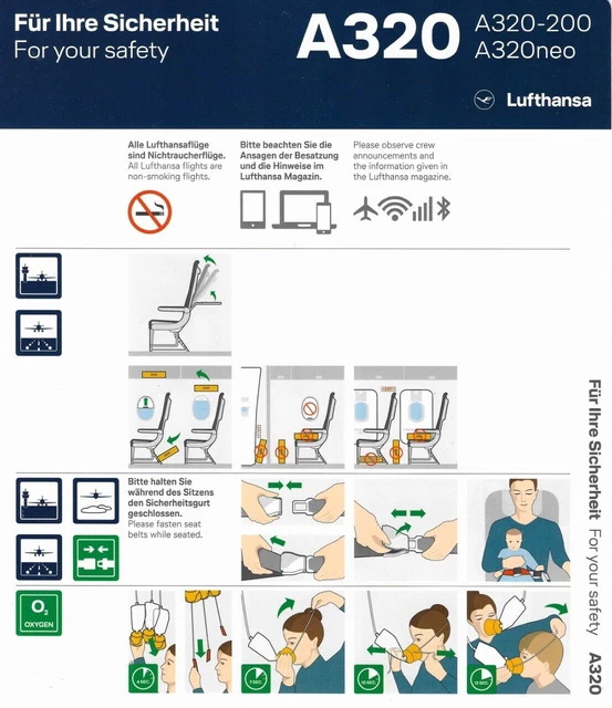 LUFTHANSA (GERMANY) - Airbus A320 - A320Neo - 10/2019 - Safety Card ...
